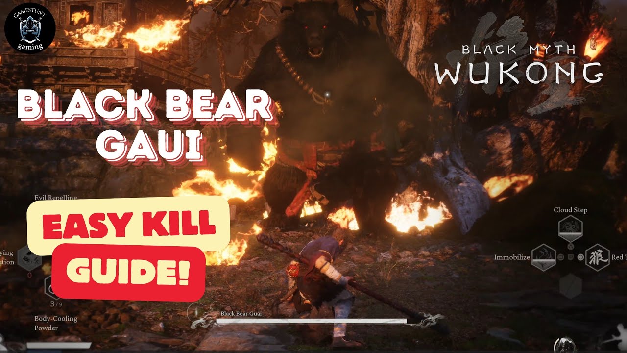 Black Bear Gaui - Easy Kill GUIDE - Black Myth Wukong - YouTube