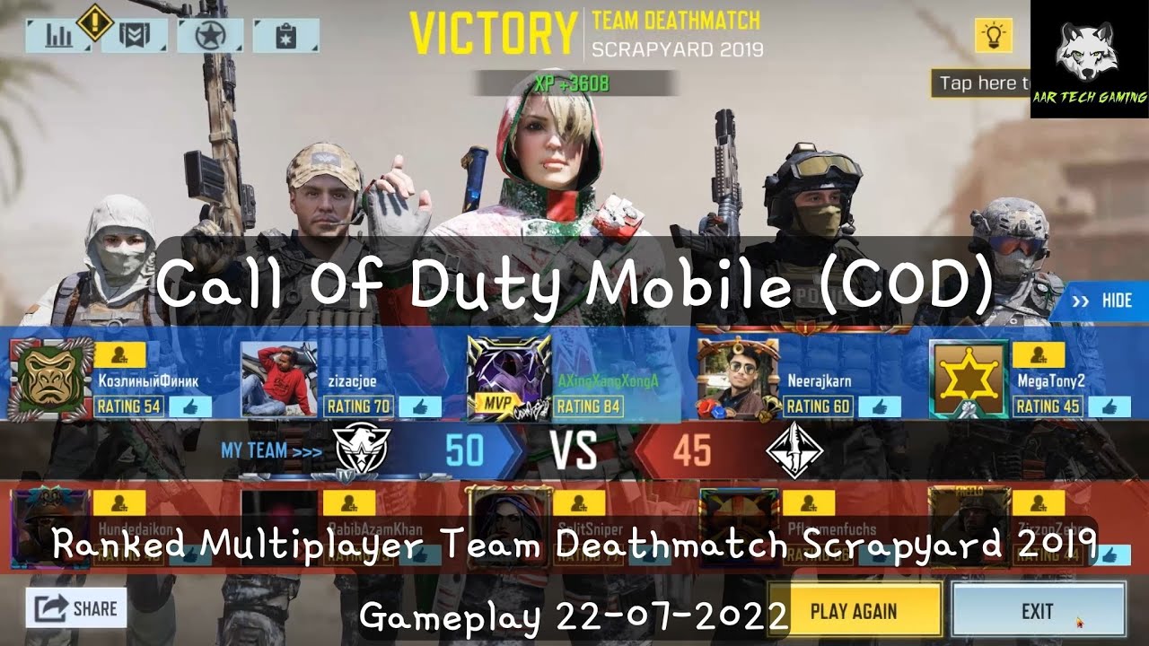 Call Of Duty Mobile (COD) Ranked Multiplayer Team Deathmatch Scrapyard ...