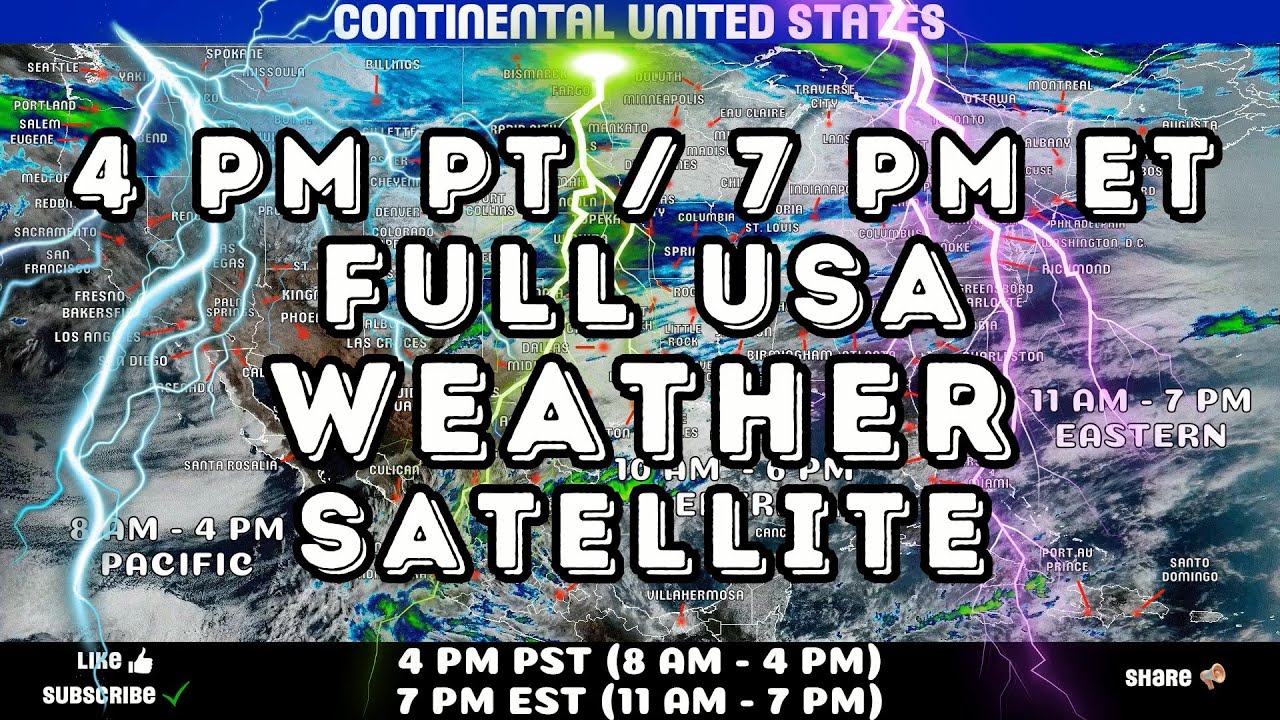 4pm PT/7pm ET USA Tue Feb 18 Latest Weather Satellite Video Animation ...