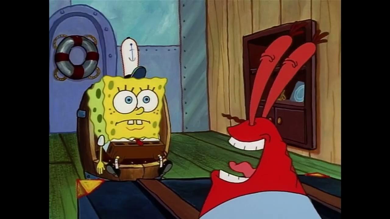 Mr Krabs laughs in Spongebobs face - YouTube