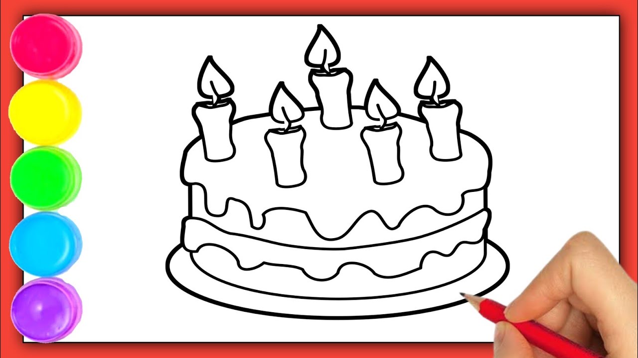 HOW TO DRAW A CAKE EASY STEP BY STEP - YouTube