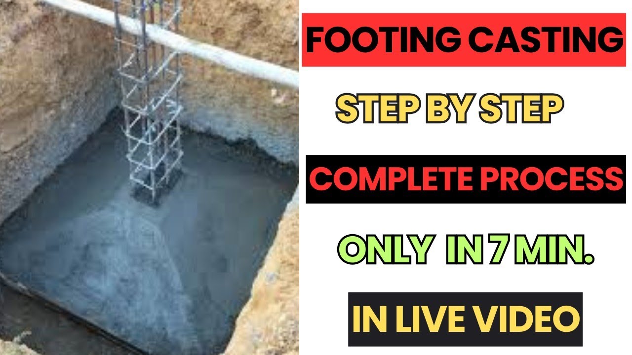 Footing Casting Step by Step | Isolated, Sloped & House Footing Full ...