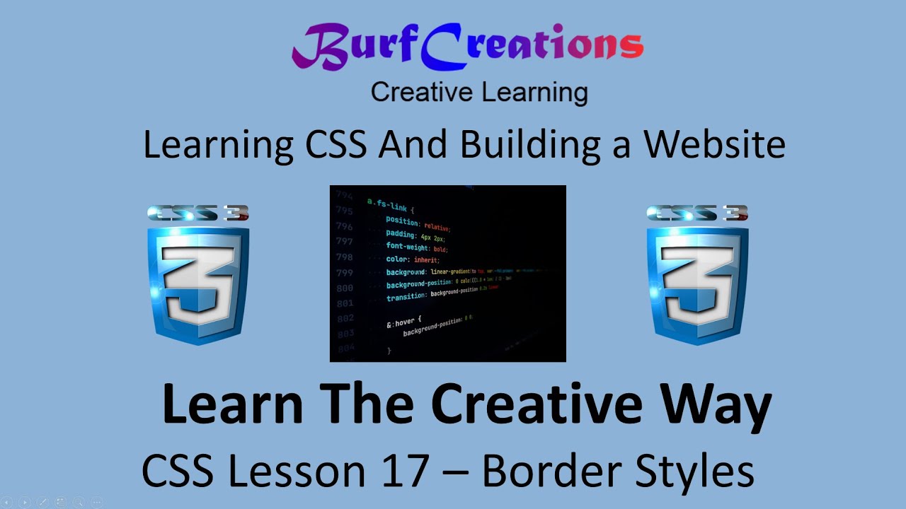 CSS Lesson 17 - Border Styles - YouTube