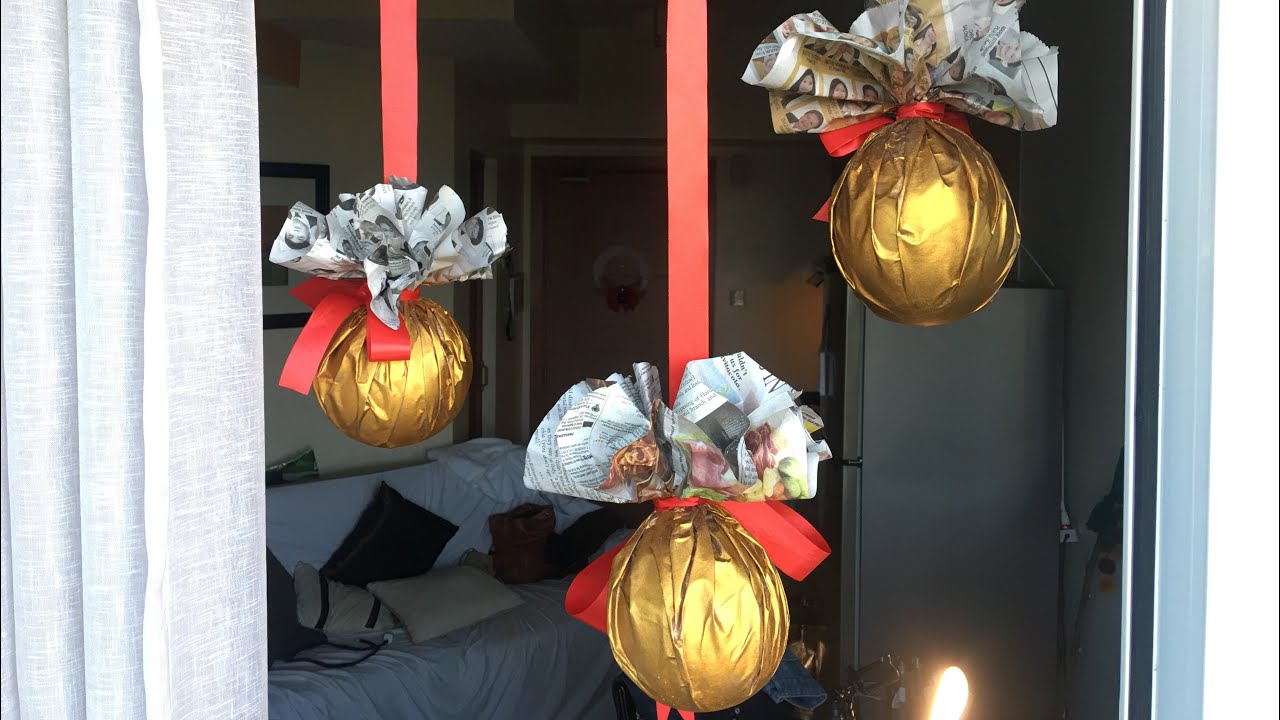 Diy Christmas balls out of balloon and newspaper | Decors - YouTube