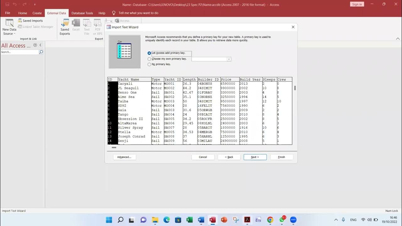 ICT 23 Specimen P2 Database - YouTube