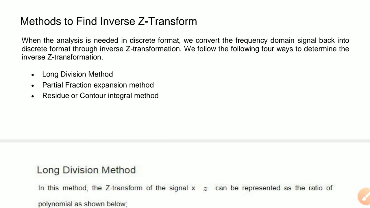 Inverse Z transform, long division method problem - YouTube
