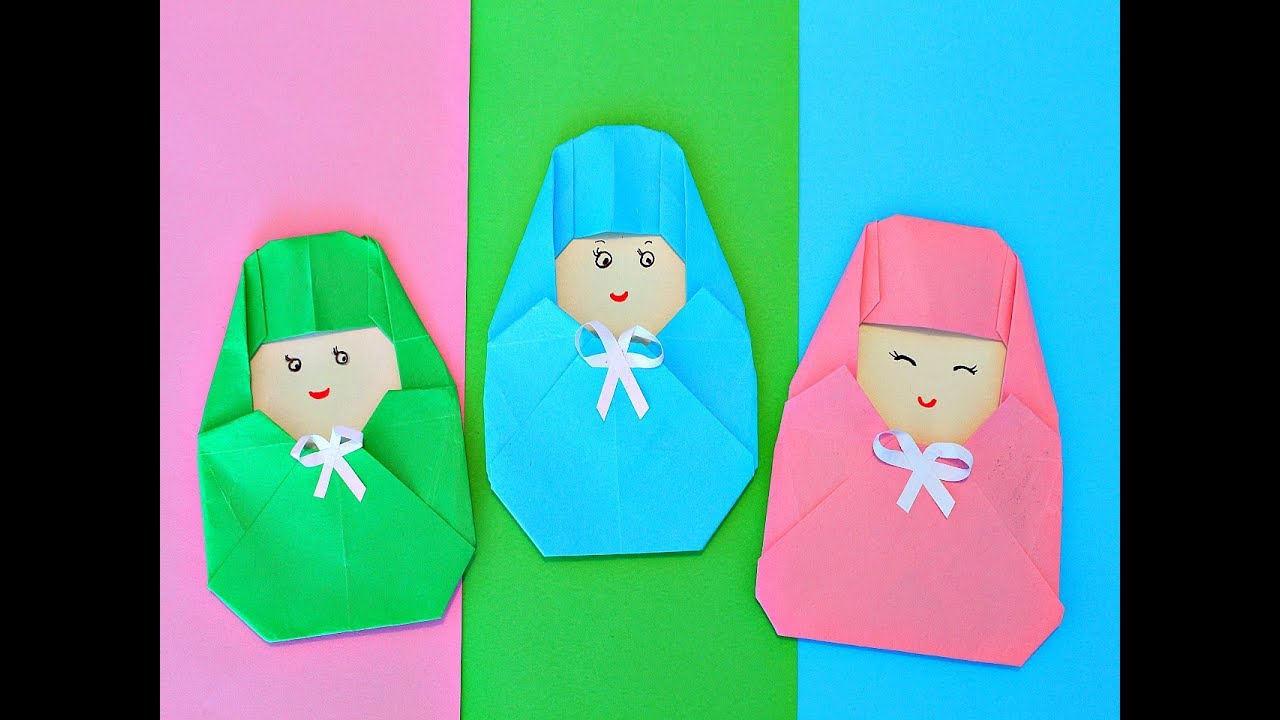 Оригами Пупсики из бумаги Куколки младенцы Bebes de origami de papel ...