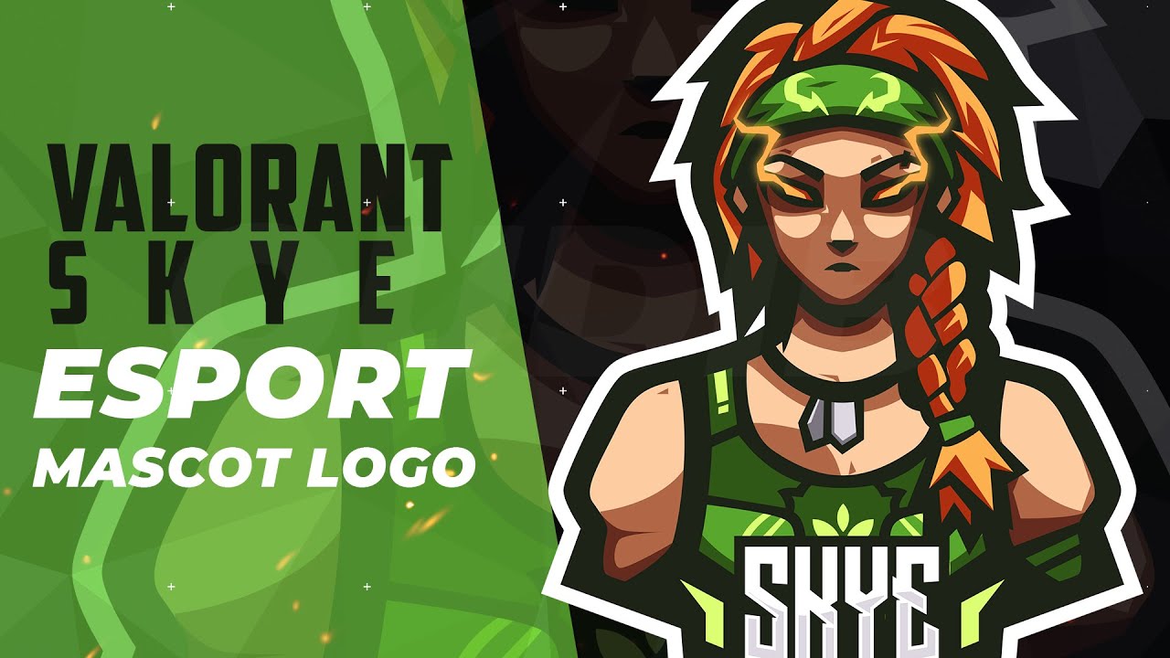 Valorant Skye Esports Mascot Logo In Illustrator speed art - YouTube