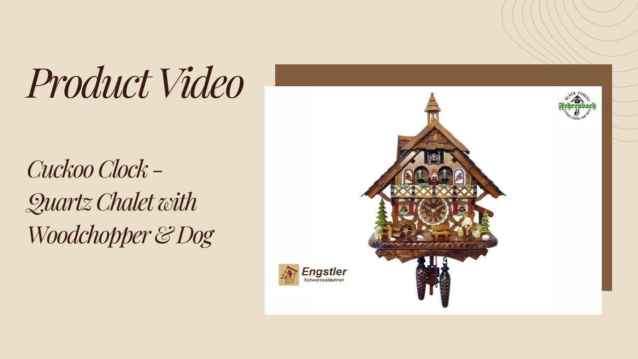 Cuckoo Clock with Wood Chopper & Dog - YouTube
