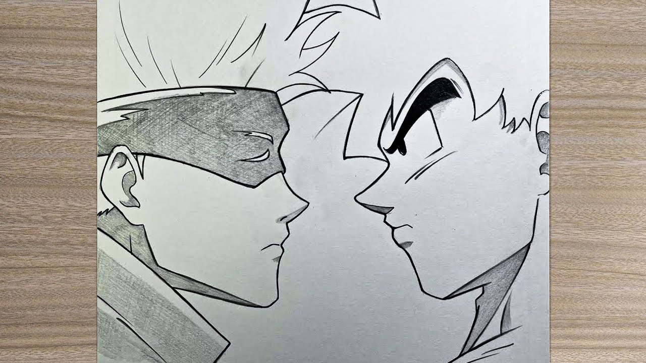 How to Draw Gojo vs Goku | Easy Anime Battle Scene Tutorial - YouTube