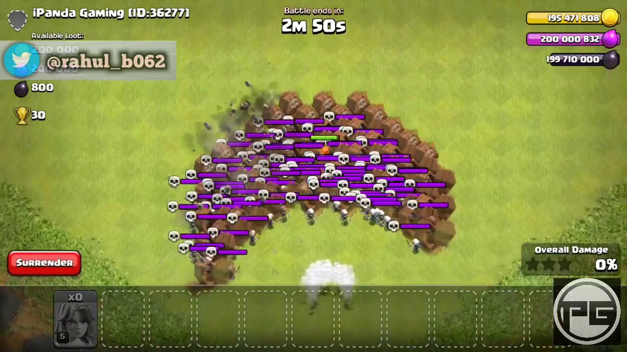 WTF!!!! 1 MAX VALKYRIE VS 2000 SKELETON TRAPS CLASH OF CLANS COC HACK COC - YouTube