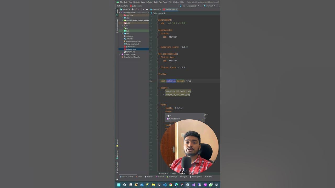 What is Pubspec.yaml file | Flutter in 60 Seconds | Tamil - YouTube