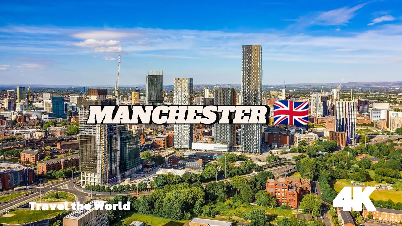 Manchester City in Stunning 4K Aerial View | Breathtaking Drone Footage ...