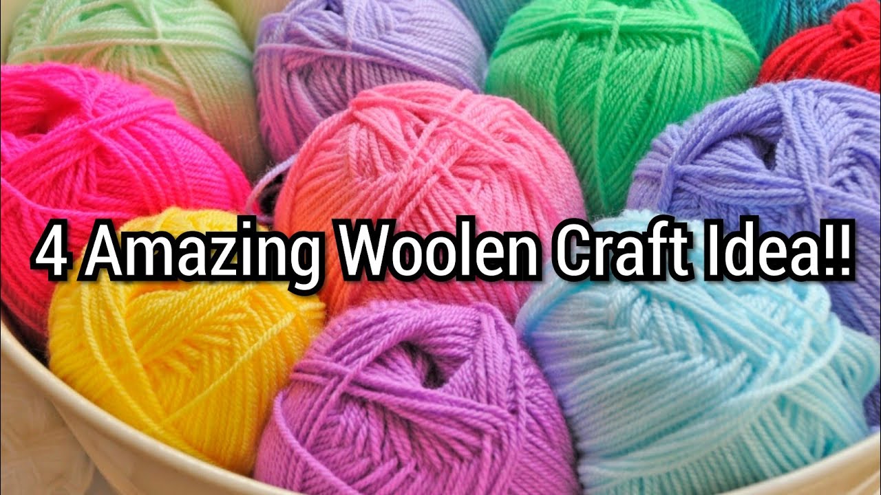 4 Amazing Craft Idea with woolen || Woolen Craft Idea || DIY || Room ...