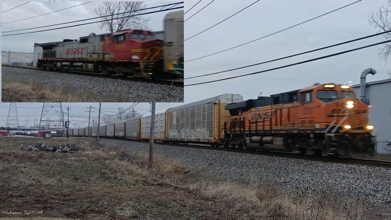 BNSF 6761 leads NS 13E w/BNSF 771 Warbonnet DPU East at Sharonville, OH - YouTube