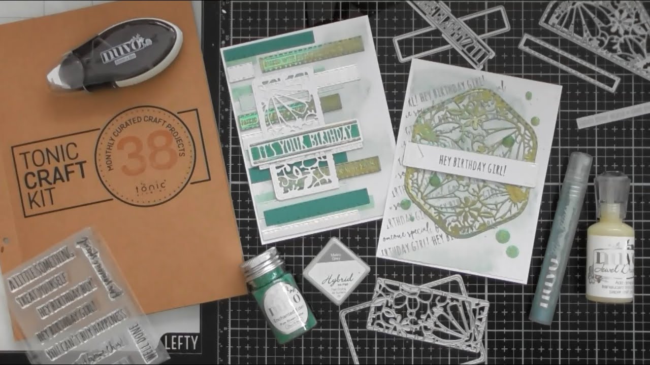 Minty Birthday Cards with Tonic Craft Kit #38 :D - YouTube
