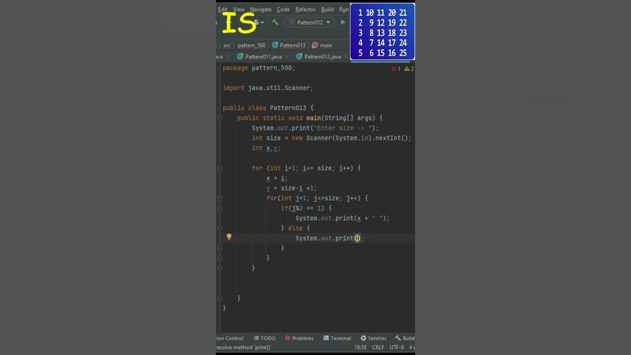 Java Pattern 13 500 Java Pattern Programs Shorts Java Javashorts Javacoding Youtube
