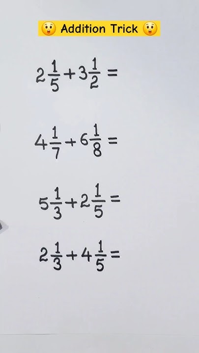 Addition of mixed fraction | #maths #trick #viraltrick #trending #ytshorts ️ ️ ️... - YouTube