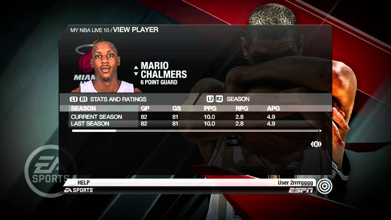 NBA Live 10 Ps3 Roster View Player Miami Heat - YouTube