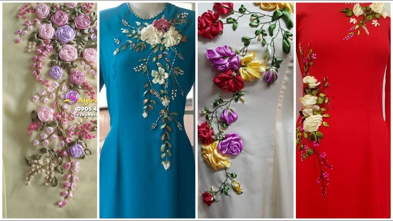 Stylish hand embroidery ribbon Patna beautiful shirt designing and ...