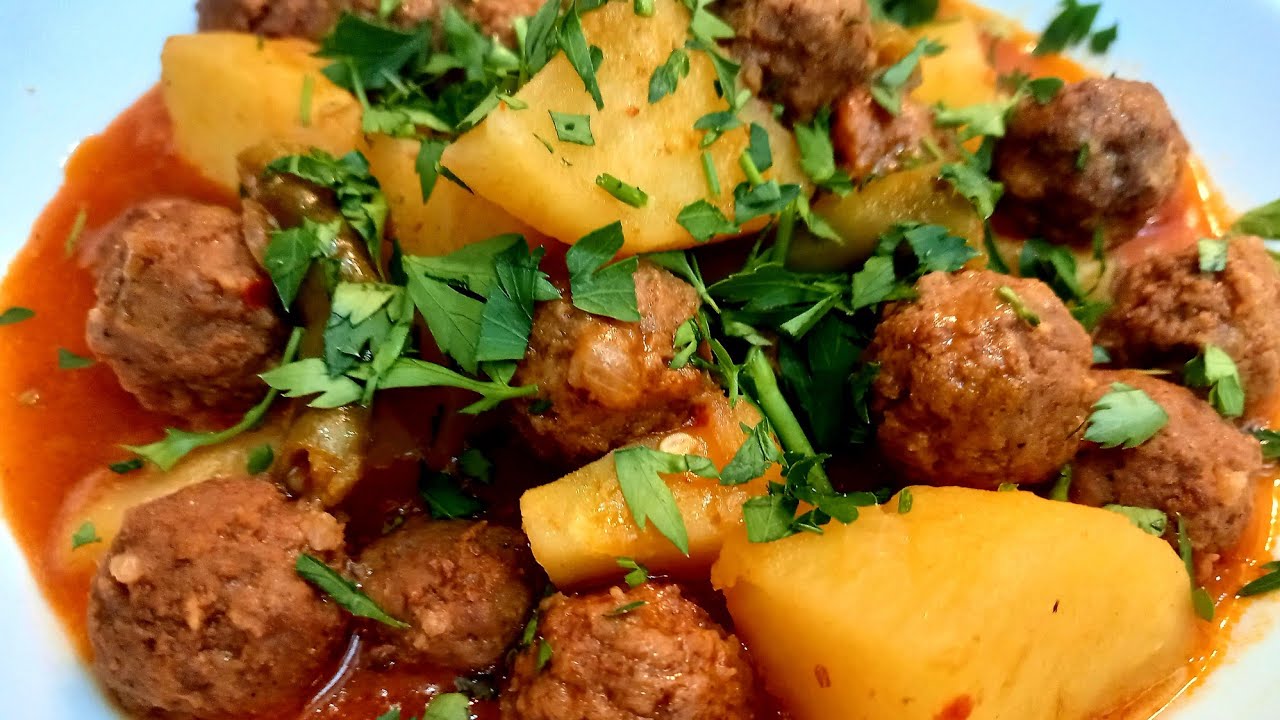 Misket köfteli patates yemeği nasıl yapılır/Köfteli patates yemeği ...