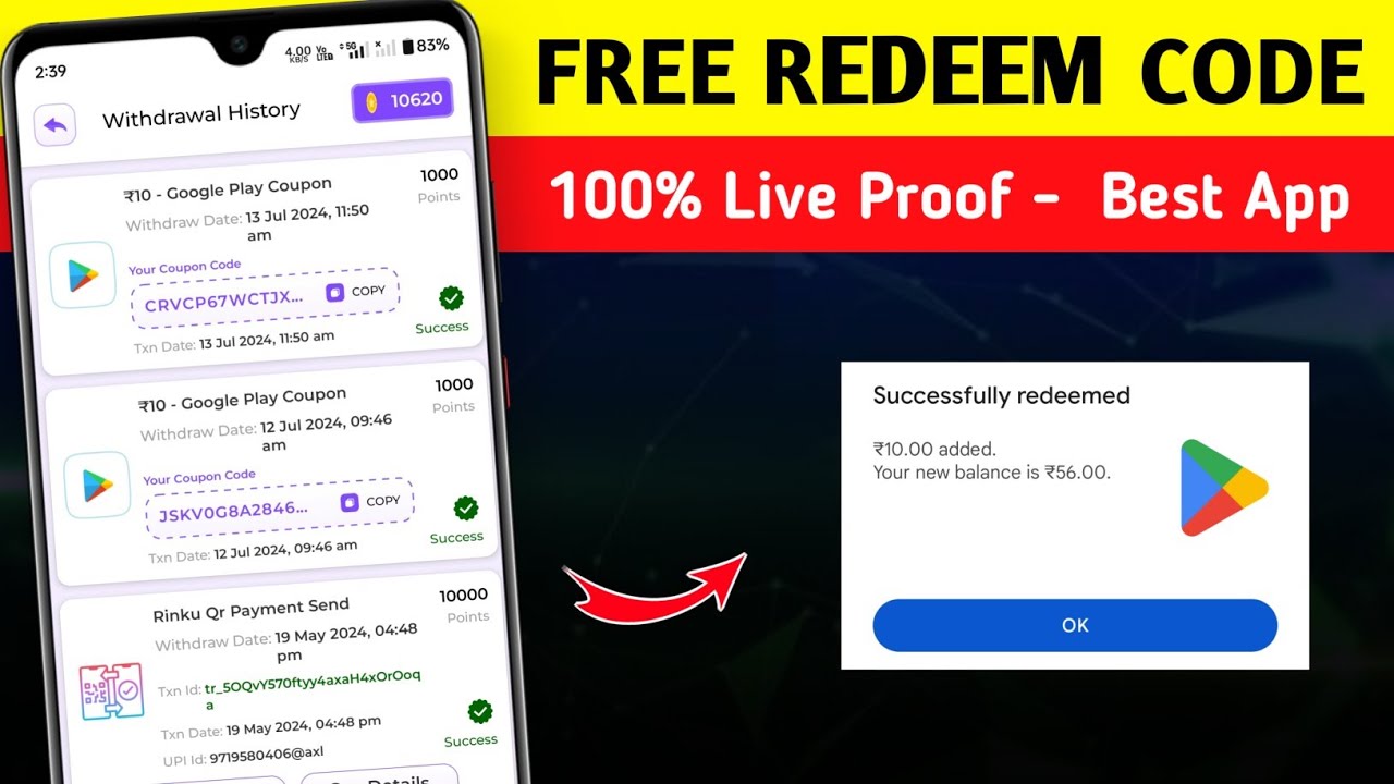 ( Live Proof ) Free Redeem Code App | Free Redeem Code | Google Play ...