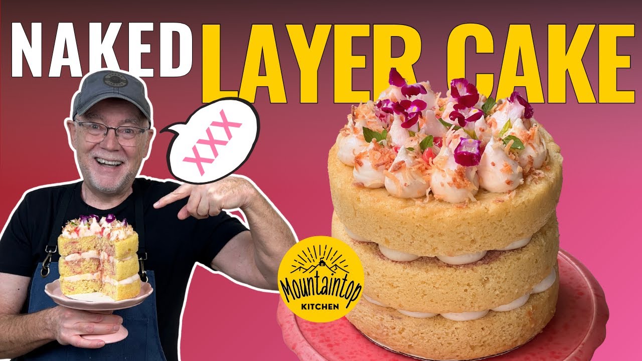 Simple Guava (Guayaba) Swirl Naked Layer Cake with Toasted Coconut ...