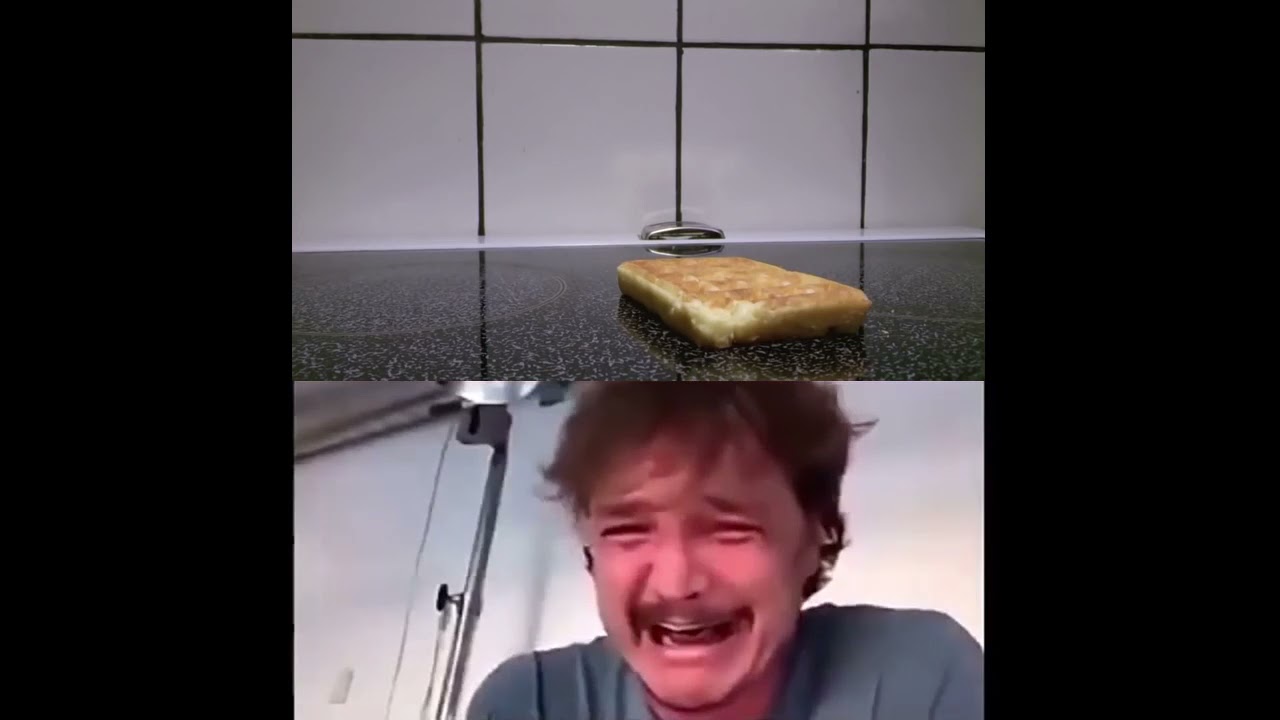 Pedro Pascal Crying Meme - Waffle falling over - YouTube
