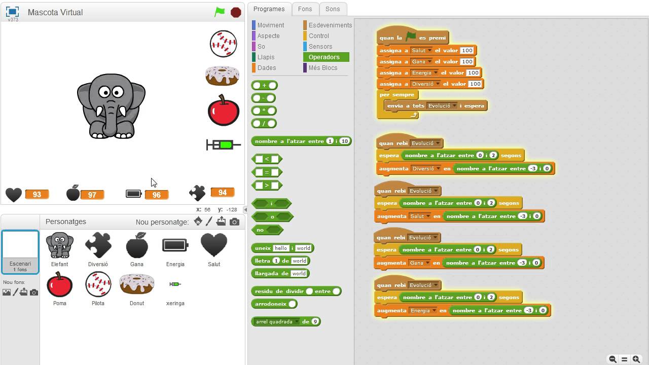 Com fer un joc tipus Pou o Tamagotchi amb Scratch 2 en 5 minuts! - YouTube