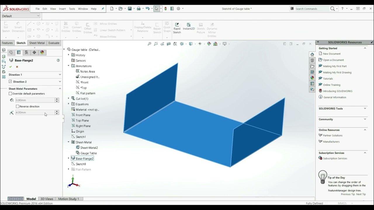 Solidworks Tutorial - Sheet Metal Gauge Table - YouTube