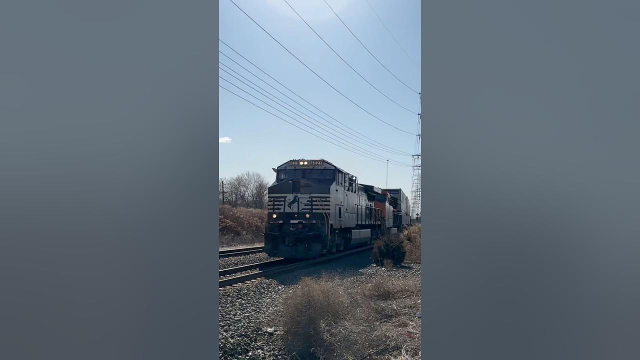NS 4621 AC44C6M leads NS 26X through Bound Brook, NJ w/a nice P3 and a BNSF gevo trailing! (3/8 ...