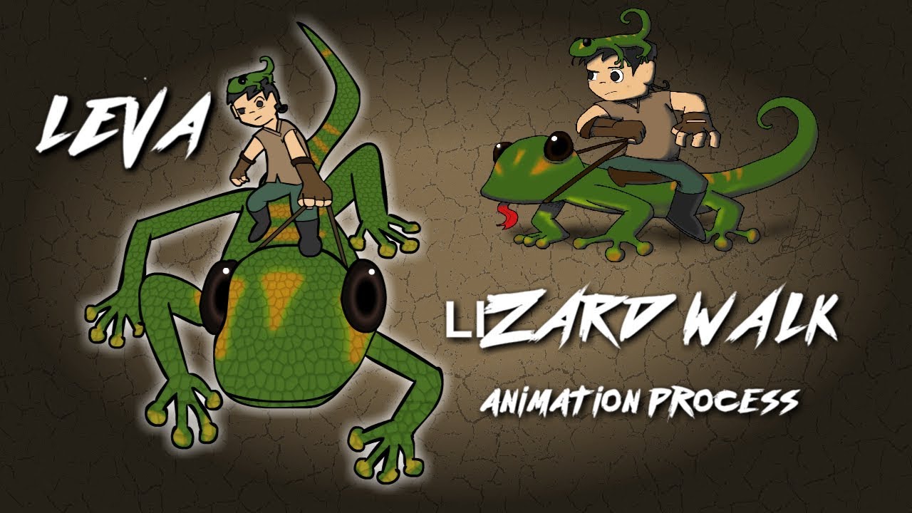 Lizard walk cycles loops - animation process - YouTube