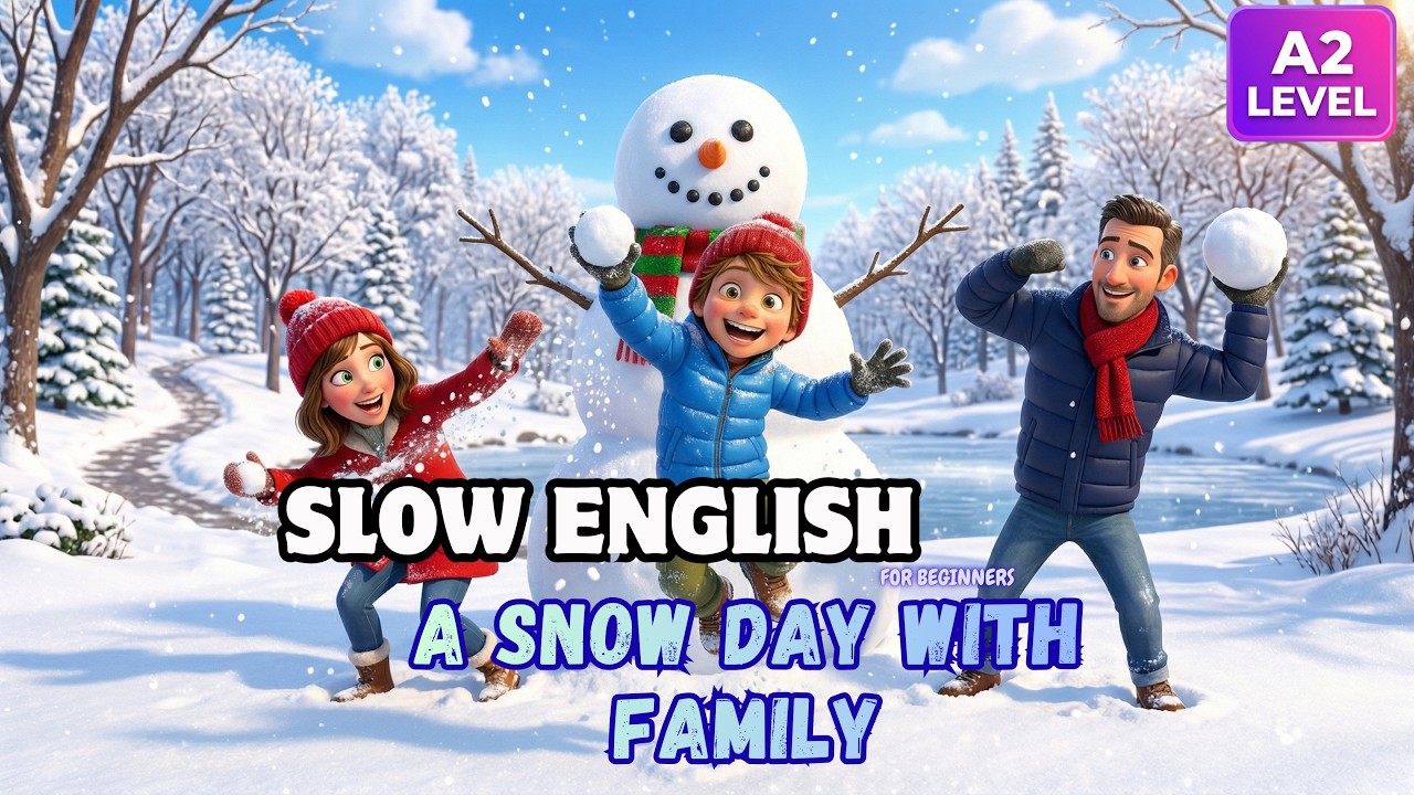 A Family's Snowy Day Adventure | Slow English Listening Practice for ...