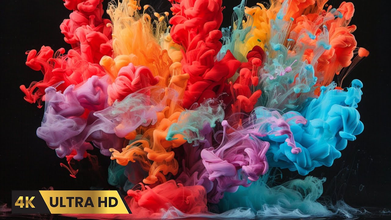 Abstract Liquid! 1 Hours 4K Satisfying Fluid Video! Relaxing Music for ...