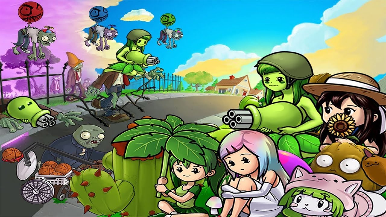 Plants Vs Zombies Girl Gatling Pea Mod Gameplay - YouTube
