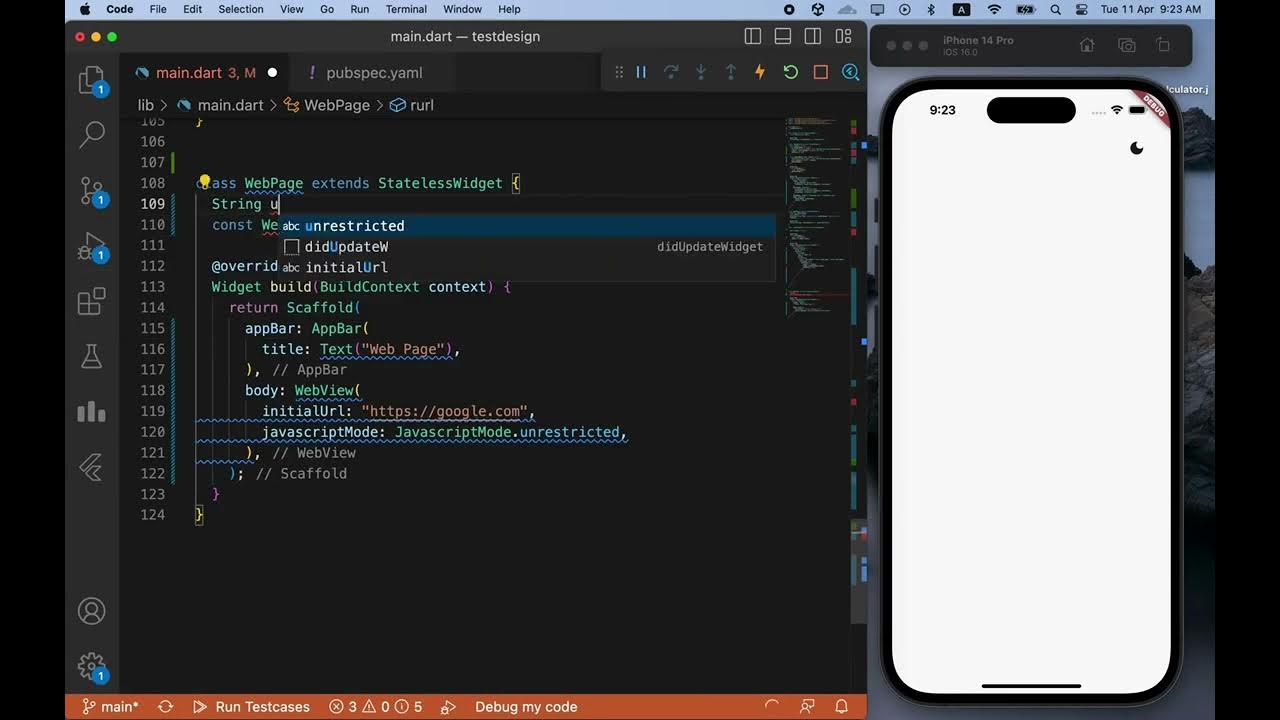 Flutter Fast Implementation: WebView with Stateful Widget and ThemeMode Switching Widget ...