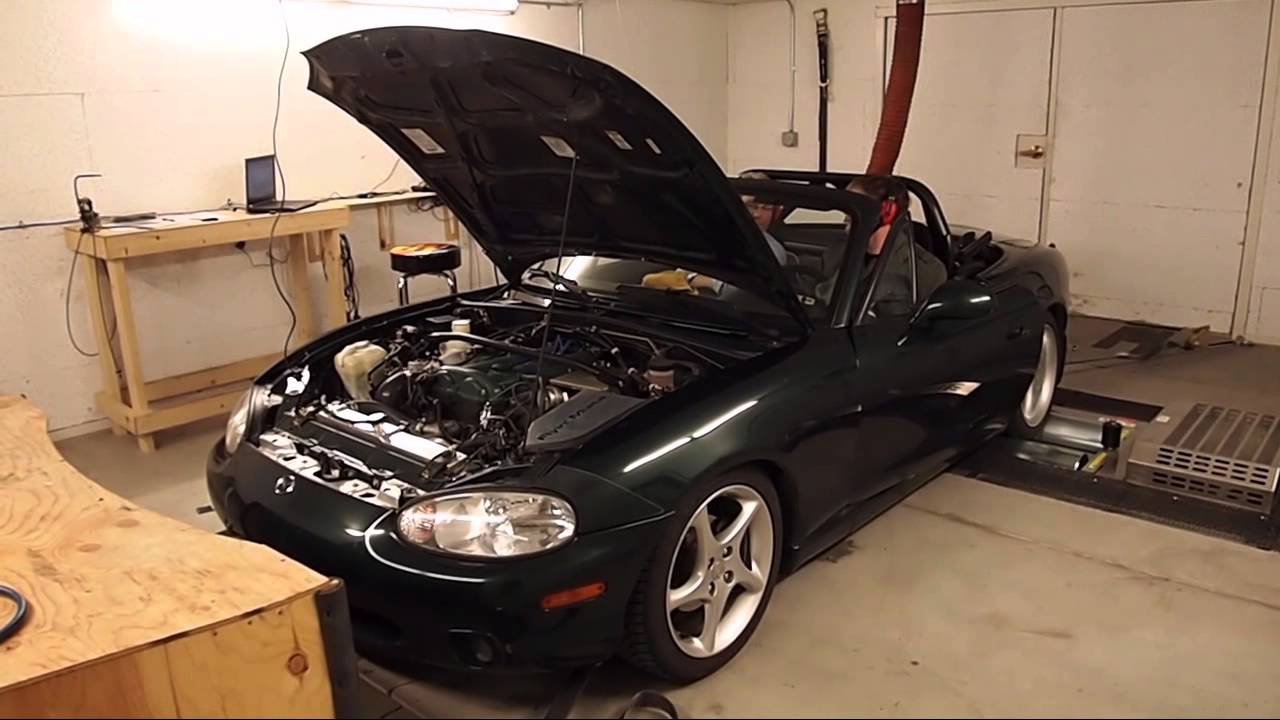 FM II turbo Miata on the dyno - YouTube