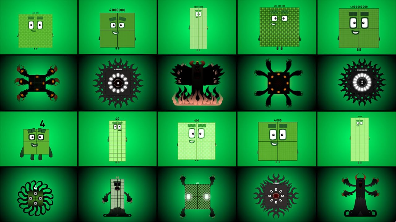 UNCANNY Vs Normal! Numberblocks Band Re-Take But Fours (4-4B) The BEST ...