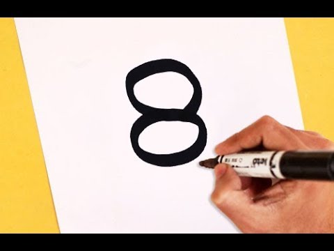 Draw Cartoon FLOWER From Number 8 For Kids - YouTube