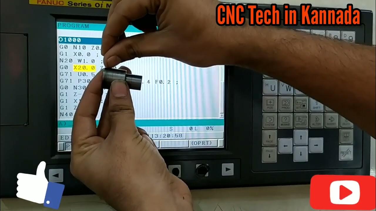 Cnc Turning G72 Facing Cycle And G71 Turning Cycle Examples In Kannada Youtube