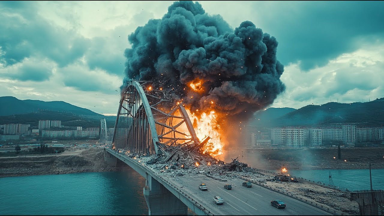 1 Minute Ago! Russian Reinforcements on the Crimean Bridge Destroyed by ...