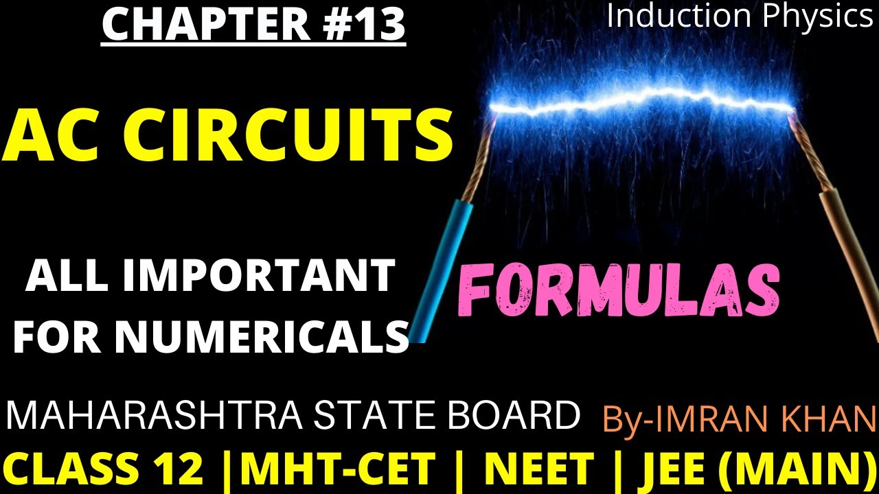 Important formulas | Chapter-13 | AC CIRCUITS | Class 12 | HSC Board ...