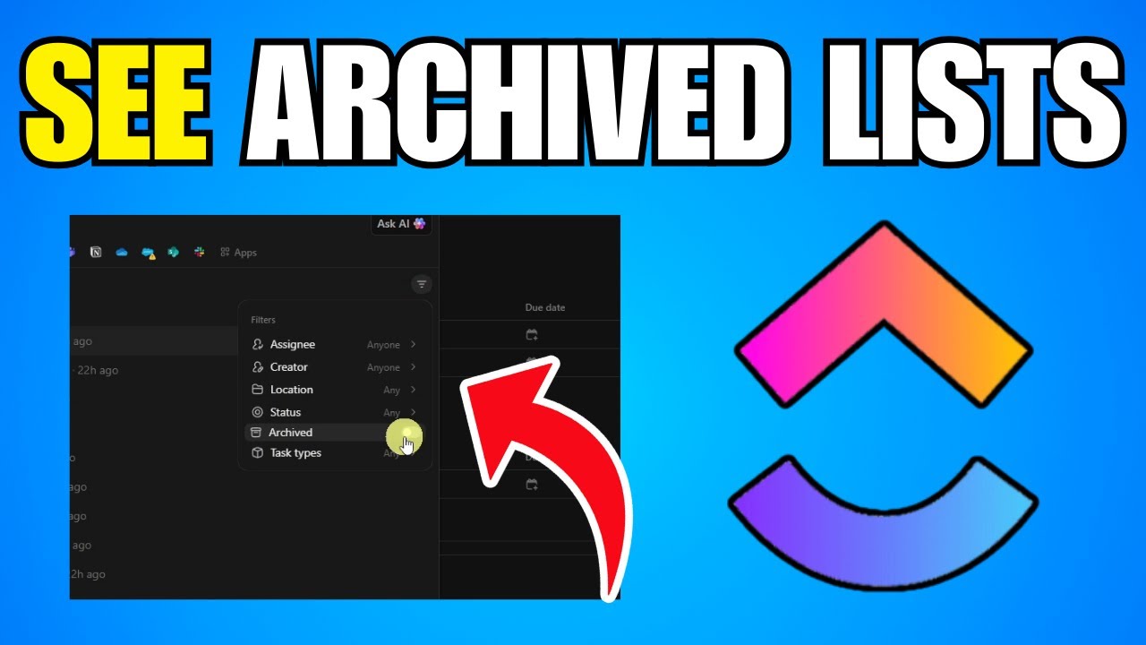 How To See Archived Lists In ClickUp (Step By Step Guide) - YouTube