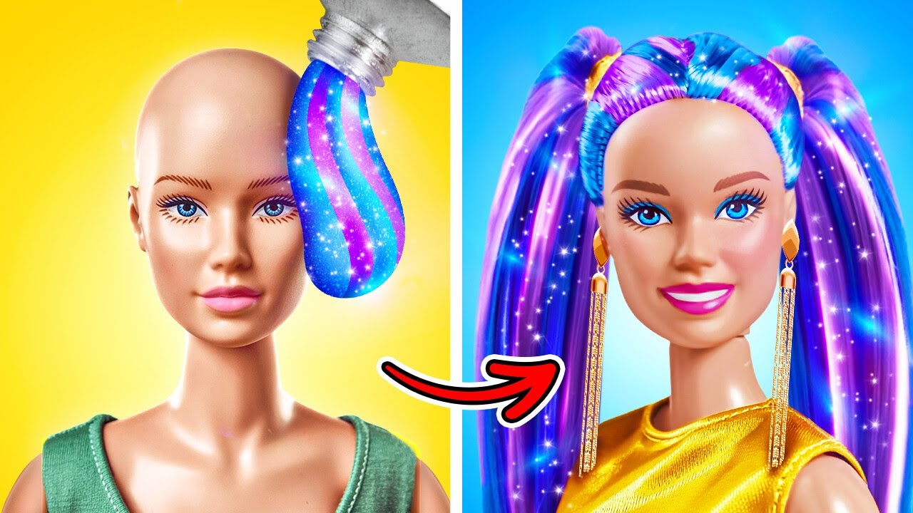Amazing Doll Makeover Ideas & Crafts By 123 Go! - YouTube