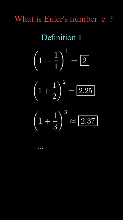 Euler's number e : Defined in diverse ways | Mathematics - YouTube