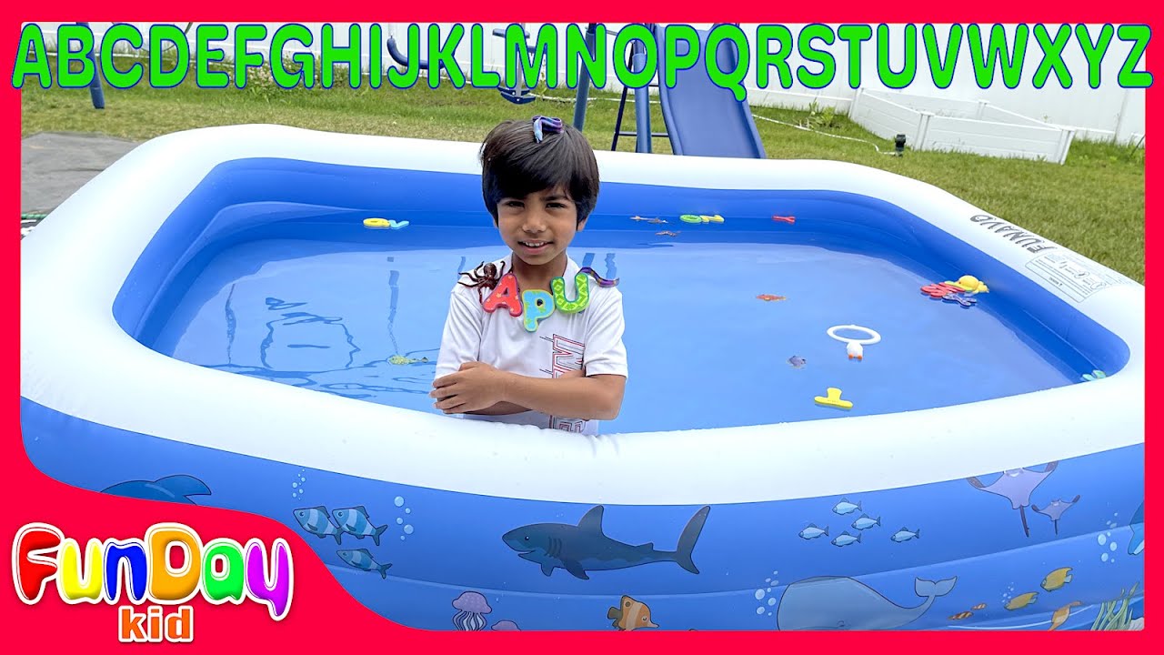 ABC Finding | Finding Letters in a mini Pool with Apu - @FunDayKid ...