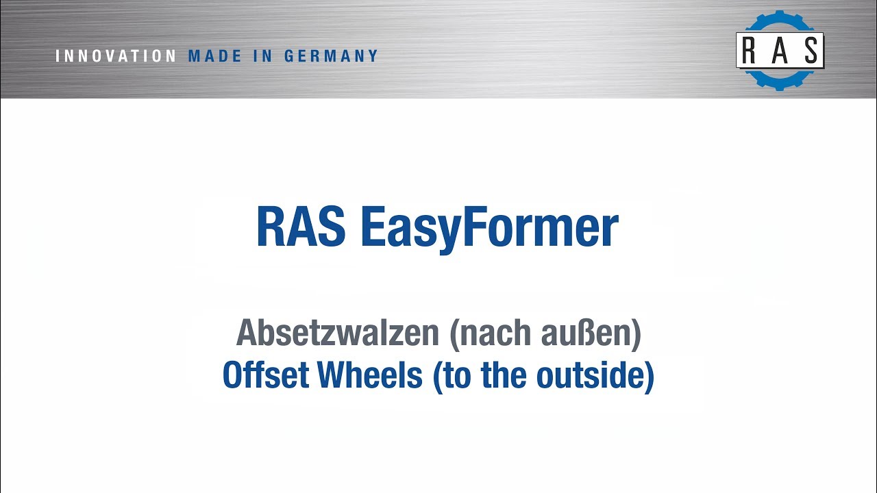 Sickenmaschine EasyFormer: Absetzen nach aussen | Swager RAS EasyFormer ...