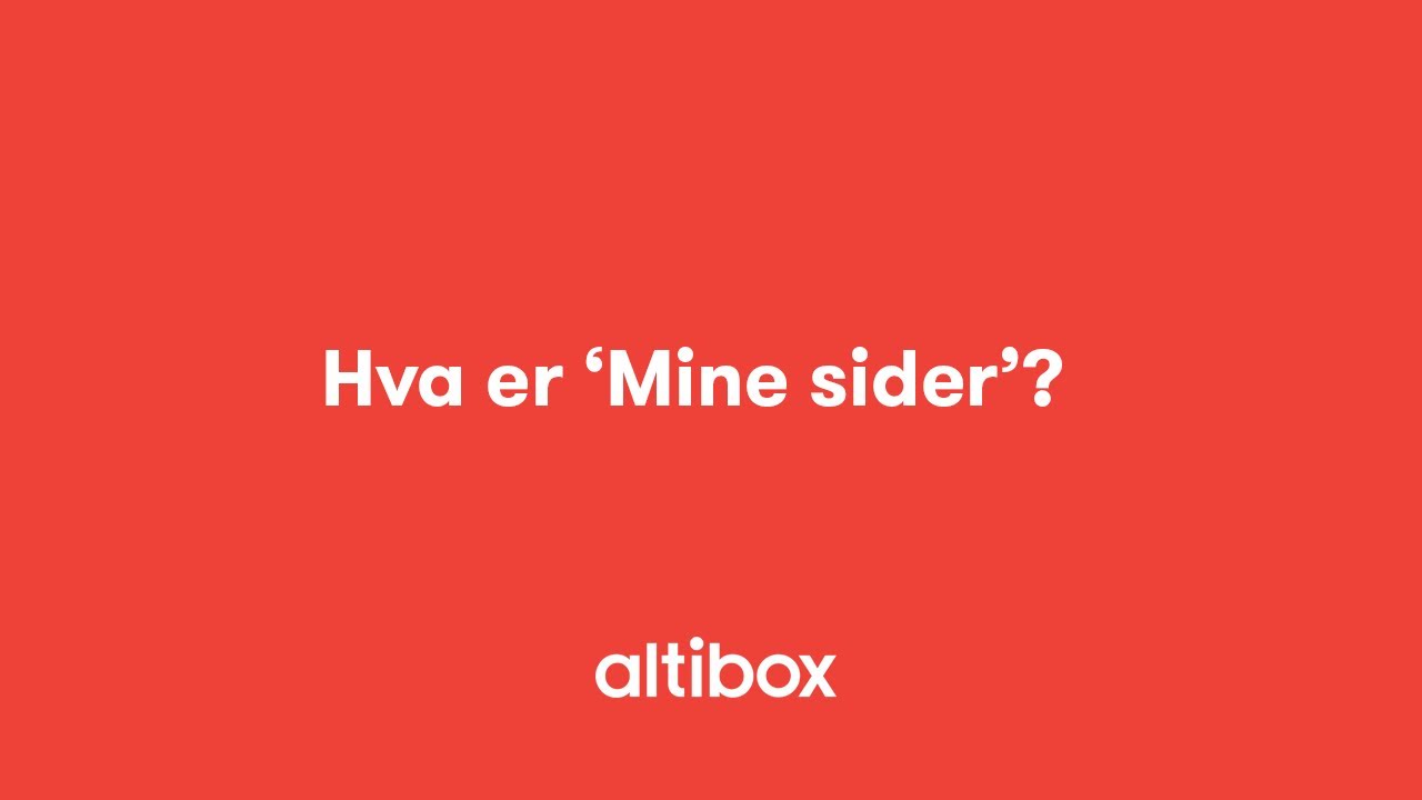 Hjelp til å bruke 'Mine sider' på altibox.no - YouTube