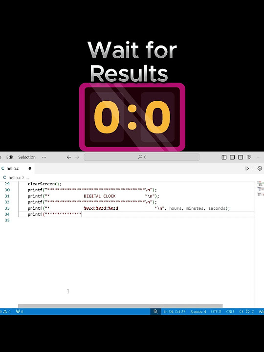 Create A Digital Clock In C Quick Tutorial 🚀coding Cprogrmming Computerlanguage Shorts