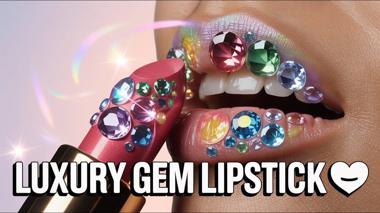 Luxury Gem Lipstick 💎 Extreme Macro Lips Transforming Into Flawless ...